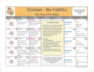 October 2016 Emergency Prep Calendar