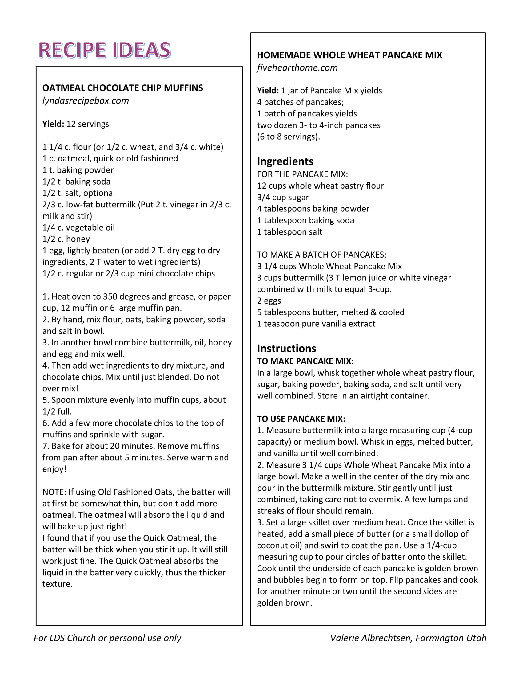 February Food Storage and Prep Handout – Food Storage Organizer